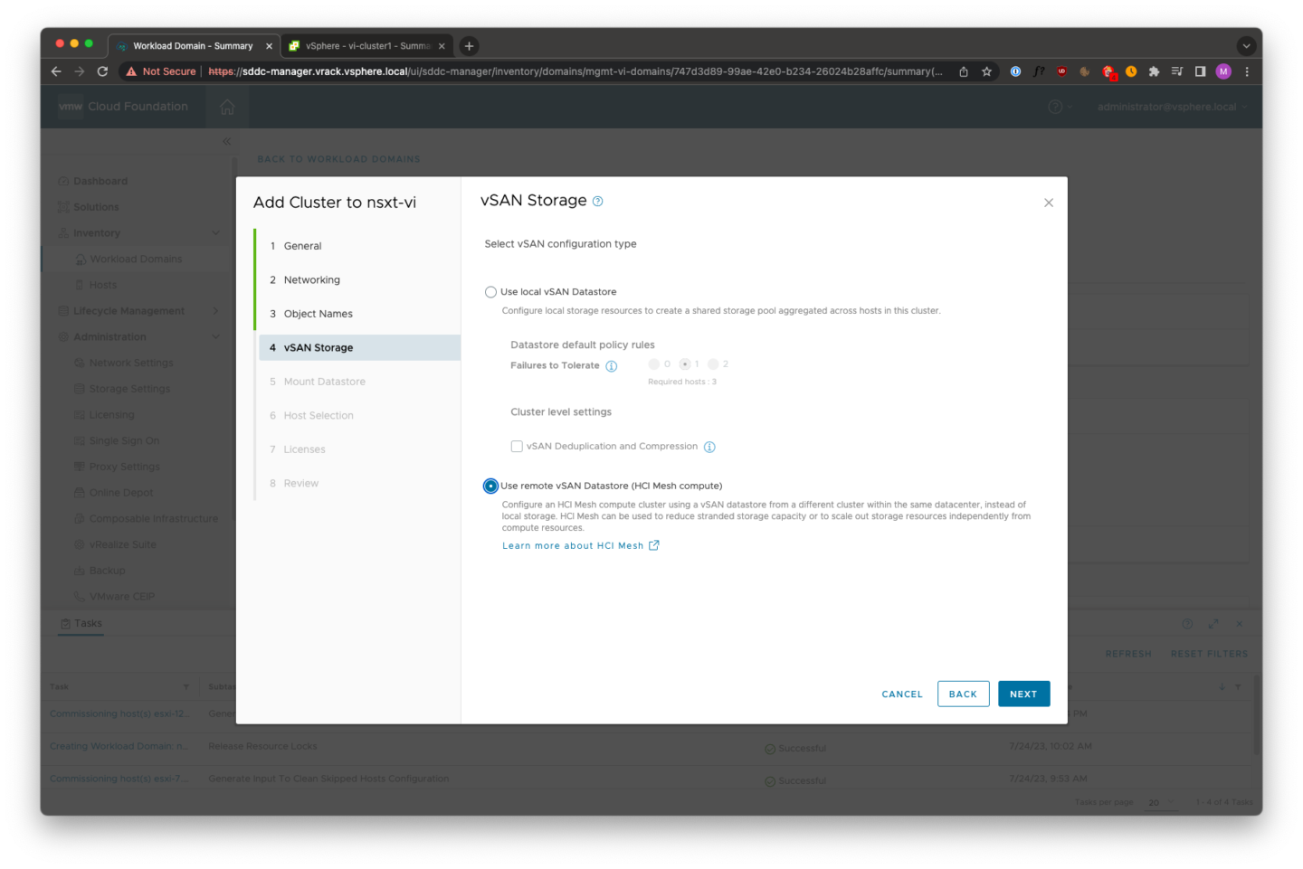 Using HCI Mesh with VCF (and compute-only clusters) – mgustafsson - yet another VMware blog